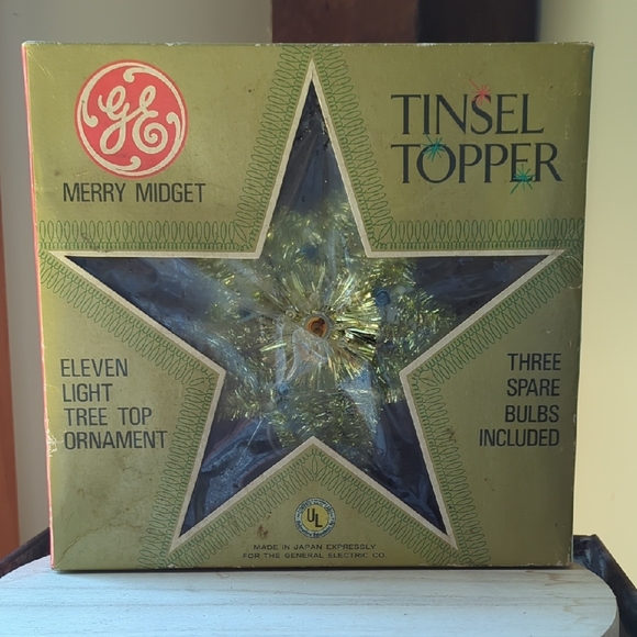 Holiday | Vintage Merry Midget Christmas Tree Star Tinslel Topper ...